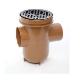 110mm Back Inlet Bottle Gully with Grid - Plastics Hub